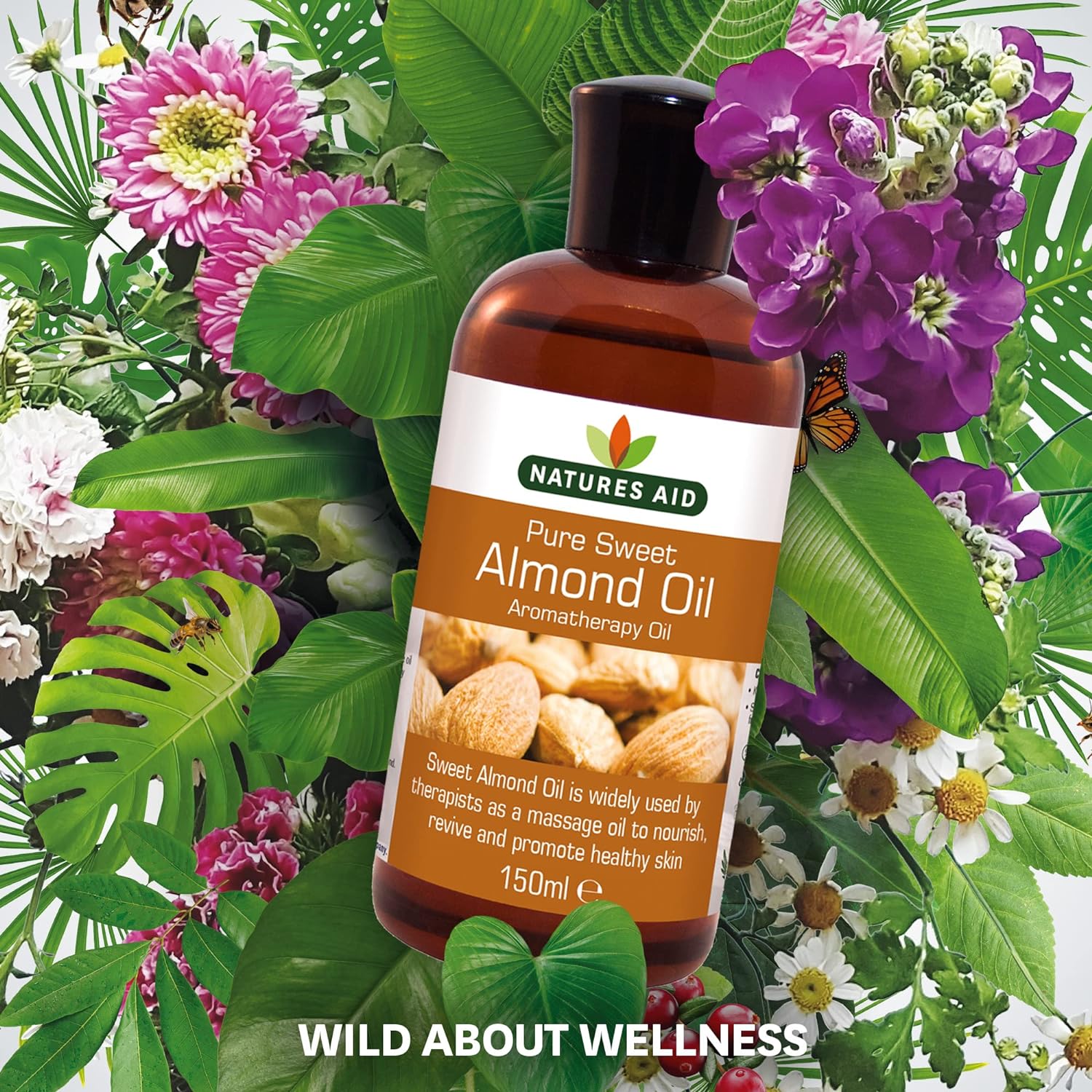 Natures Aid Almond Oil, Pure, Sweet Almond Oil, Massage Oil, Suited to ...